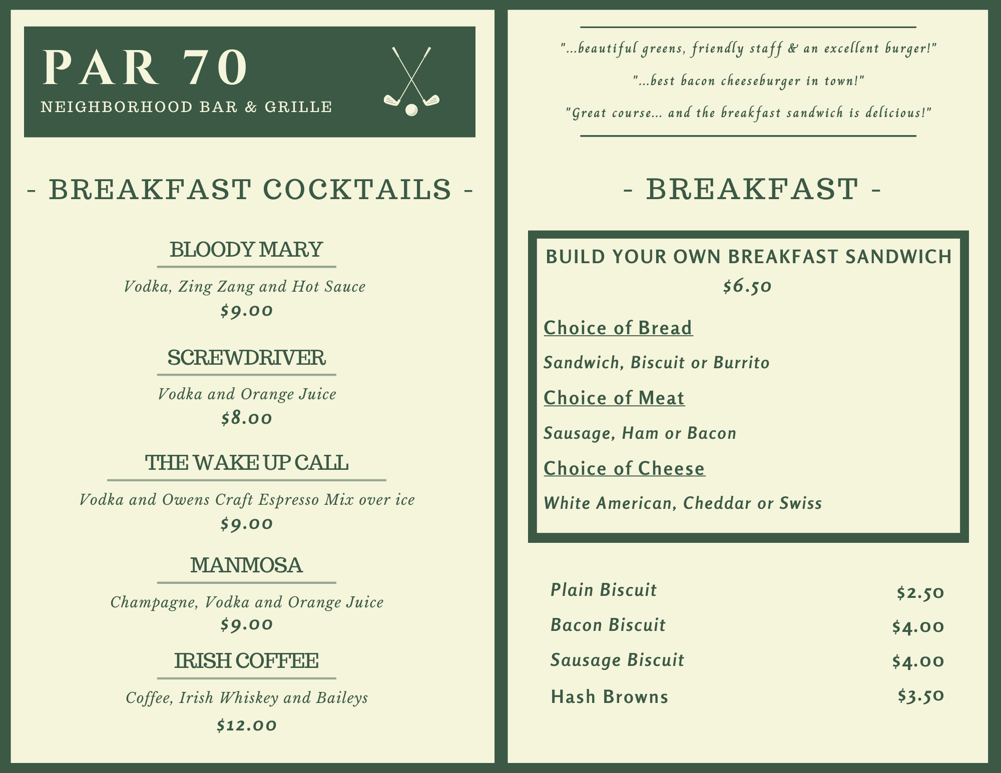 Bar & Grille - Highland Park Golf Course