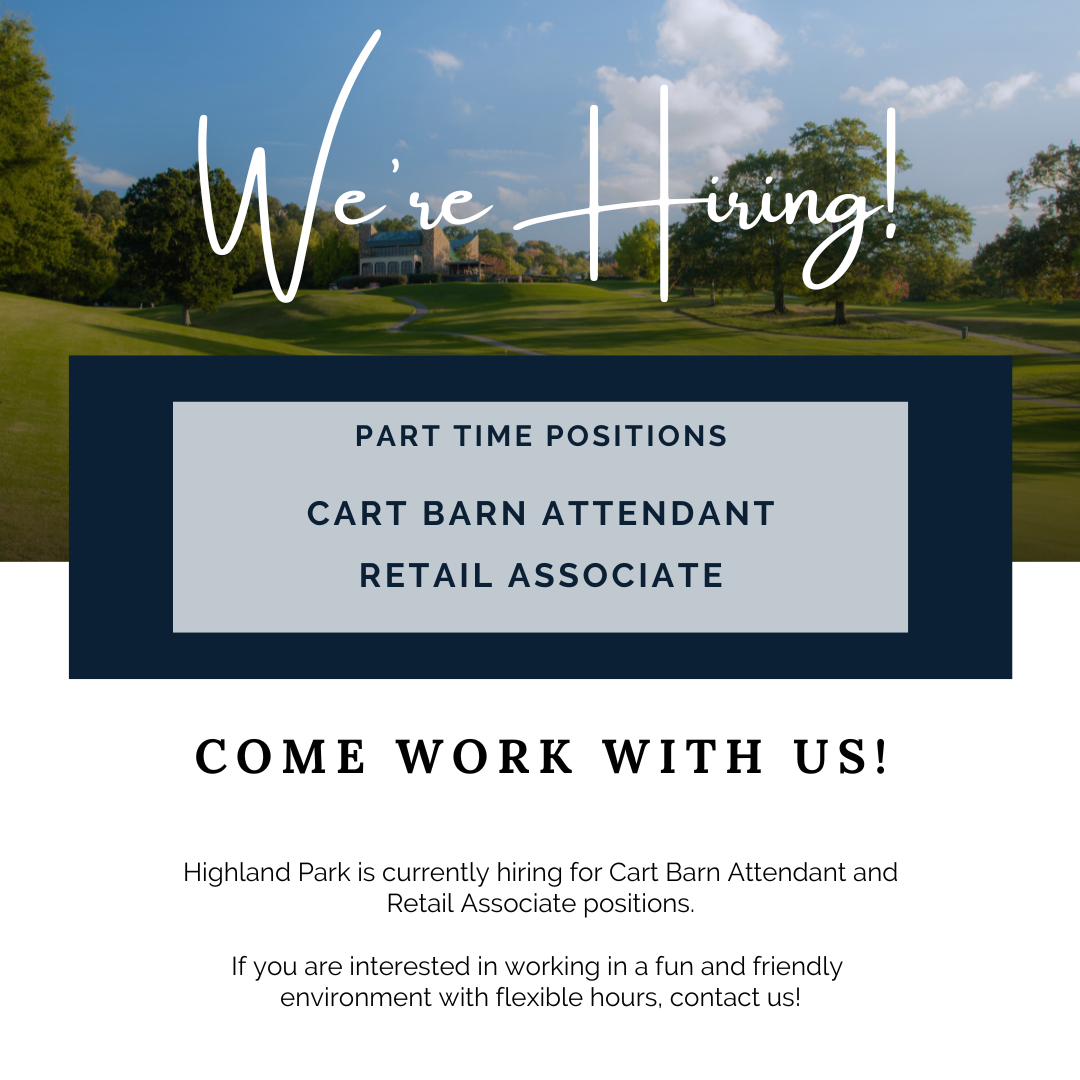 Job Opportunities - Highland Park Golf Course